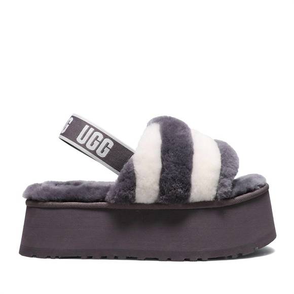 UGG | Shoes | New Ugg Womens Disco Stripe Slide In Shadewhite | Poshmark